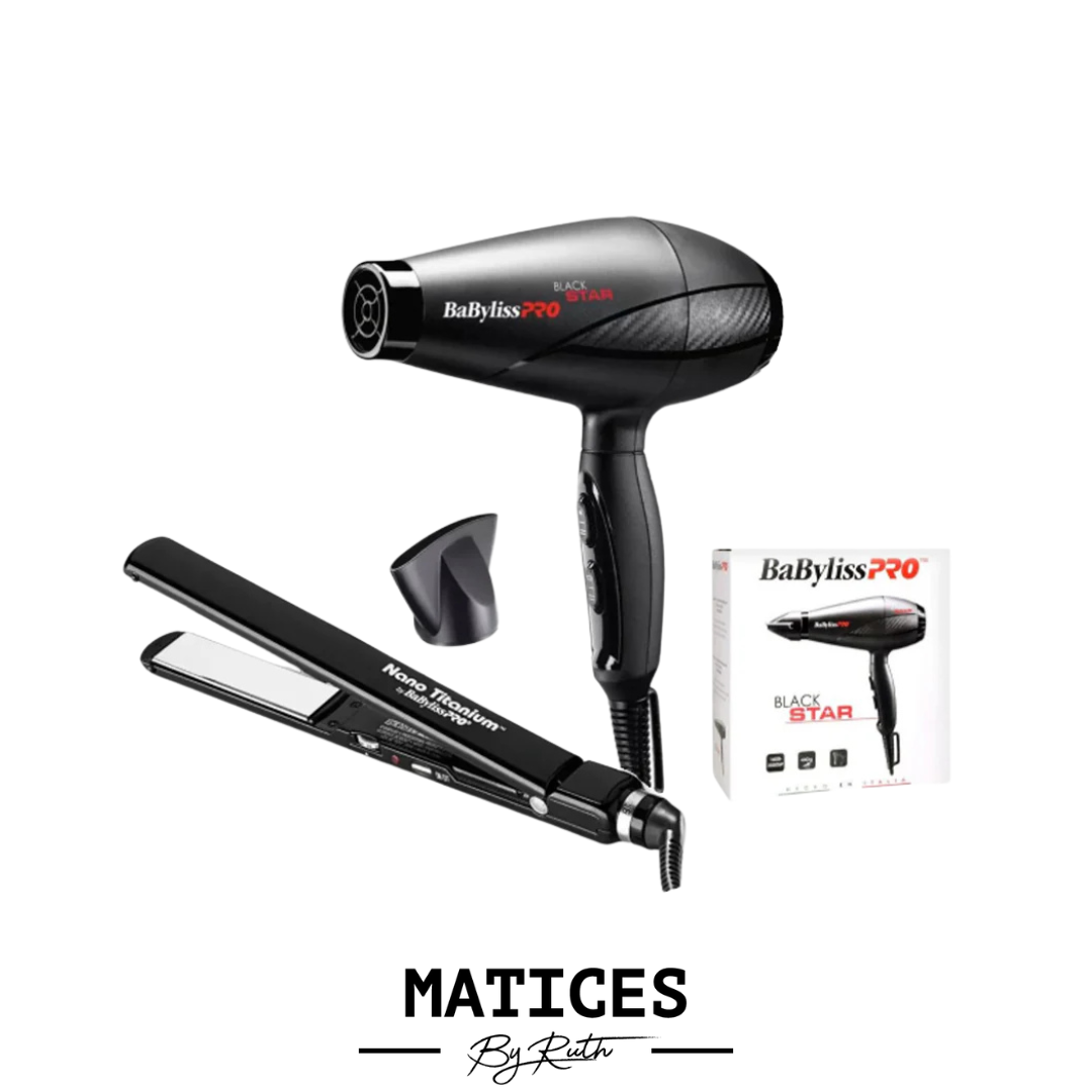BaByliss Pro – Secador blackstar + Plancha nano titanium 1 ½ | Matices ...